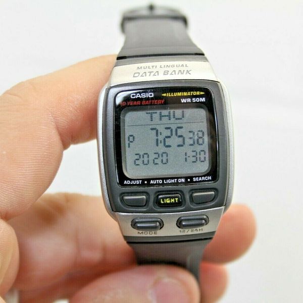 Casio 2524 DB-37H Multi Lingual Data Bank Illuminator Wrist Watch WORKS ...