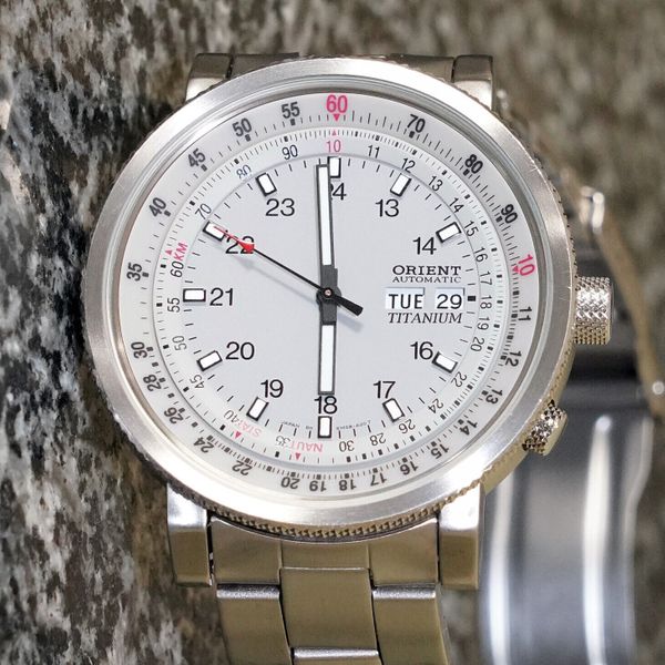 ORIENT EM58-C2 Titanium Case, Slide Rule Dial, Japanese 21 Jewel ...