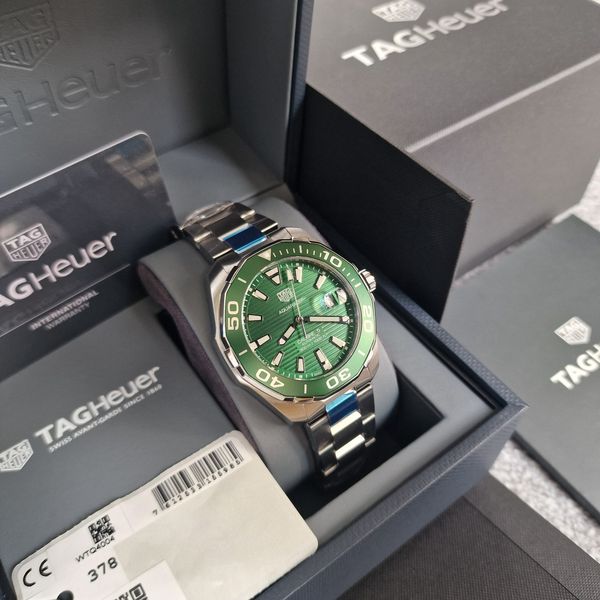 TAG Heuer Aquaracer Automatic 43mm Green Dial WAY201S.BA0927 Warranty ...
