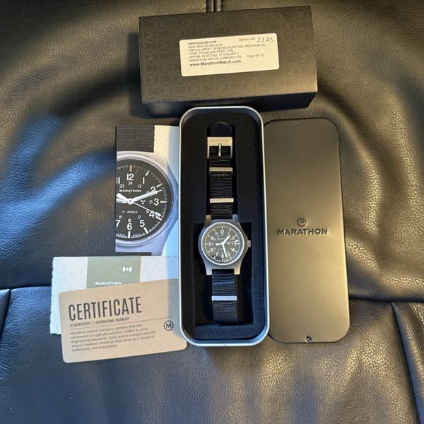 Marathon Officers Mechanical Watch On Original Nylon Strap With Box And ...