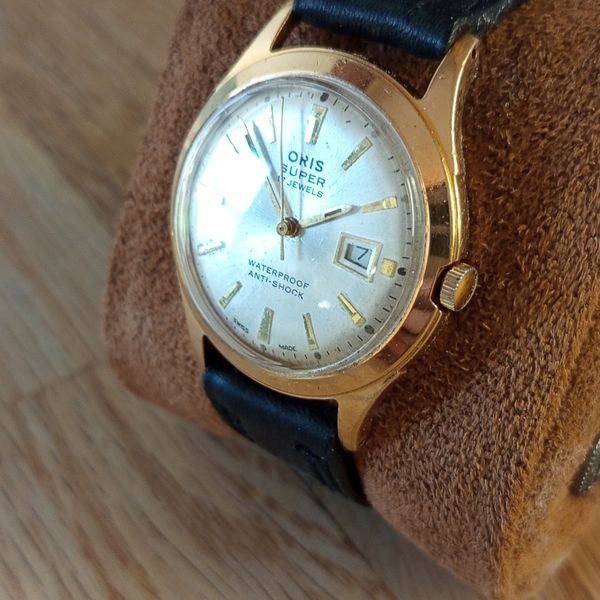 Oris Super Mechanical Wristwatch Men Gold Plated Vintage 17 Jewels ...