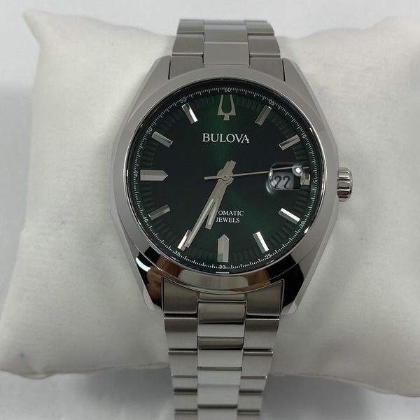 Bulova Surveyor Automatic Green Dial Stainless Steel Men's Watch 96B429 ...
