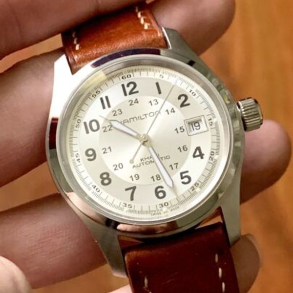 Hamilton Khaki Field 38mm (Silver Dial) Automatic Men’s Watch H70455553 ...