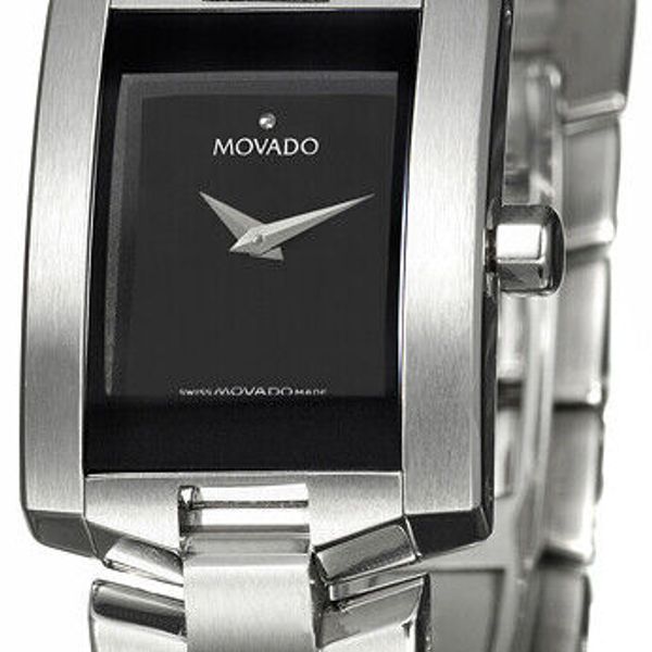 Movado Women's 0604133 Eliro Watch , Black Dial, Rectangular Shape New ...