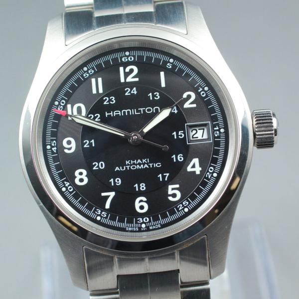 [MINT] Hamilton Khaki Field H704450 Black Dial Date Automatic Men's ...