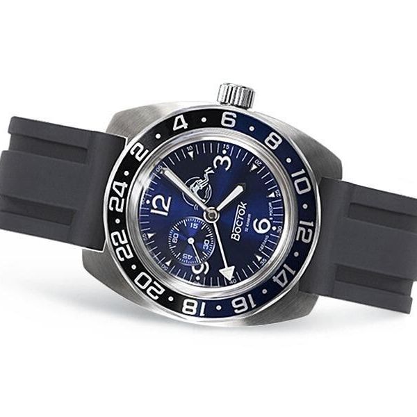 Vostok Amphibia SE scuba dude GMT Batman | WatchCharts Marketplace