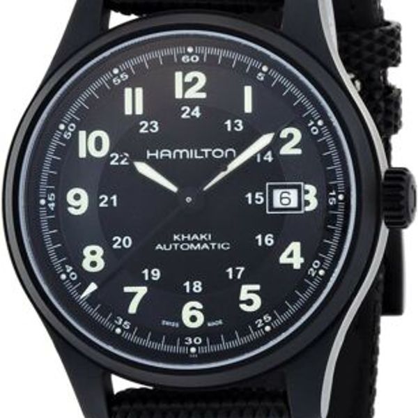 NEW Hamilton Khaki Field Automatic Titanium Men's Watch H70575733 Black ...