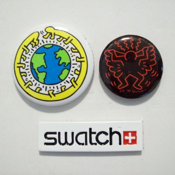 LOT of 2 - SWATCH WATCH "Keith Haring" PIN BACK BUTTON | WatchCharts ...