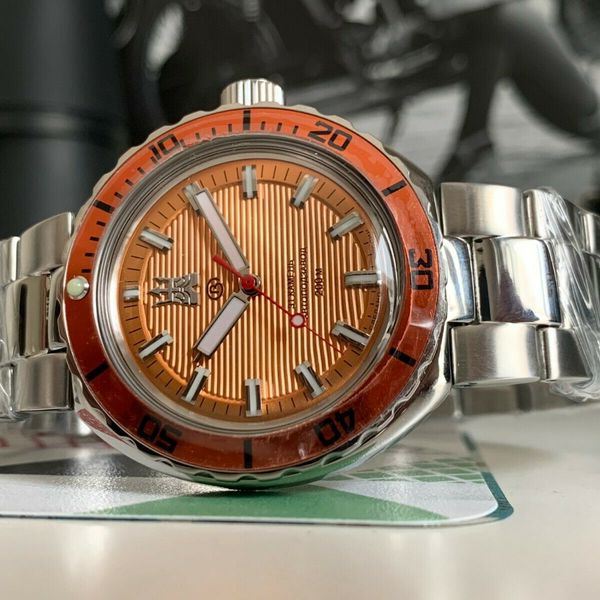 New Vostok Amphibia Neptun SE 960743 Orange. Limited Edition ...