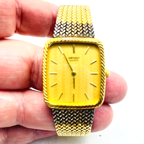 SEIKO Mens Wristwatch Gold Tone Mesh Band Quartz READ | WatchCharts Marketplace