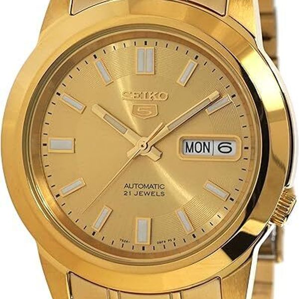 Seiko 5 Automatic Gold Dial Yellow Gold-tone Men's Watch SNKK20K1 ...