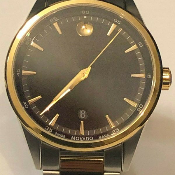 Movado Stratus Quartz Black Dial Two-tone Men's Watch 0607245 | WatchCharts