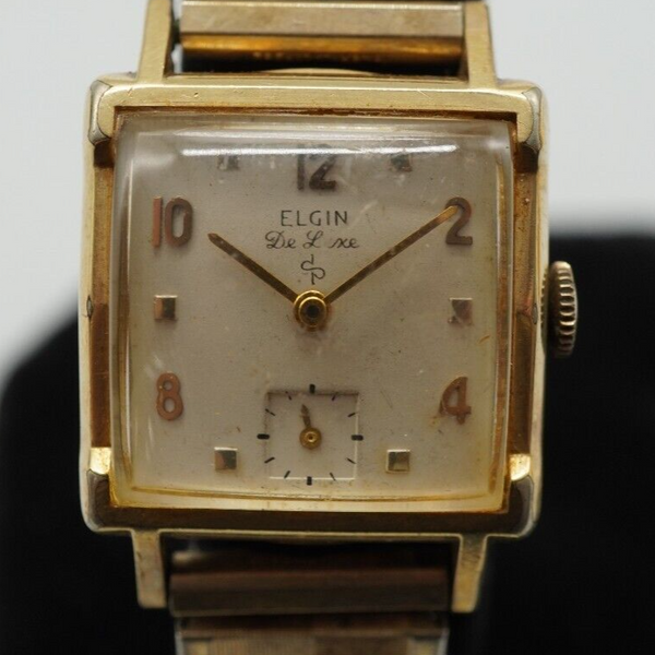 Vintage Elgin Deluxe 555 10k Gold Filled 17 Jewel Mechanical Watch ...