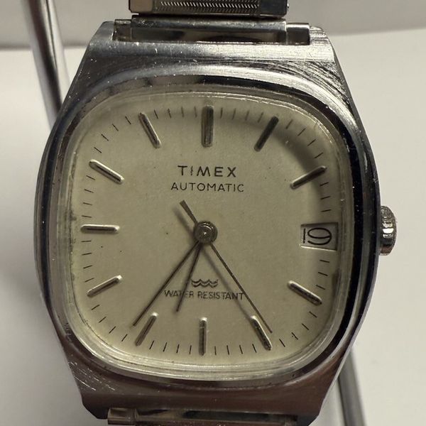 Authentic Vintage S/S Timex Automatic 1983 E-Line 34mm Watch-Not ...