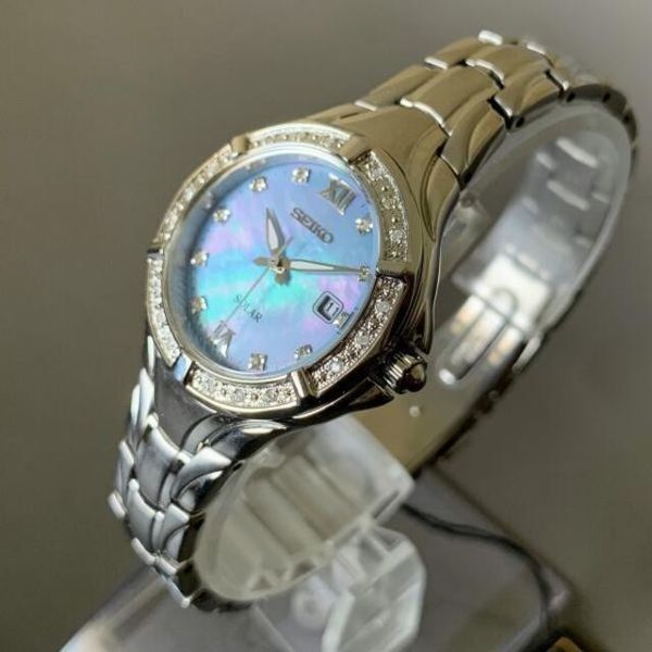 New Seiko Solar Blue Pearl Dial SEIKO Women s Watch | WatchCharts ...