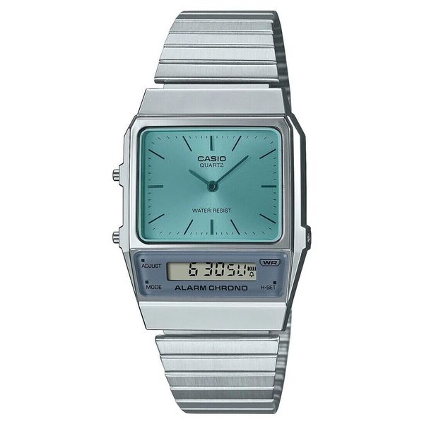 Casio Vintage Series Silver Blue Retro Teal Digital Classic Watch AQ ...