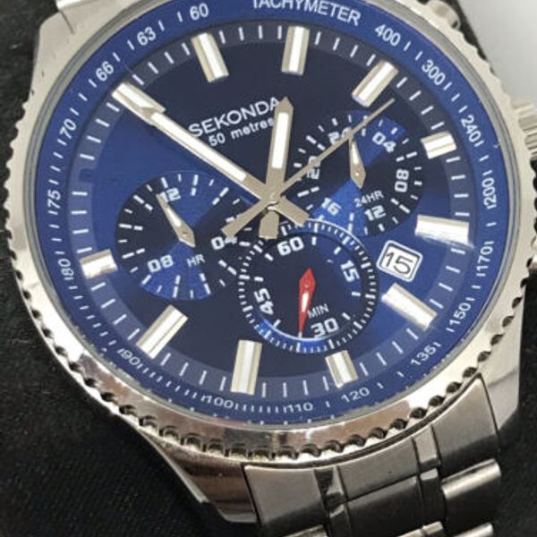 Sekonda Mens Chronograph Multi Blue Dial Watch 1472 AKT READ ...