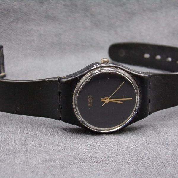Women's Black SWATCH Swiss Watch w/ New Battery - Works Great ...