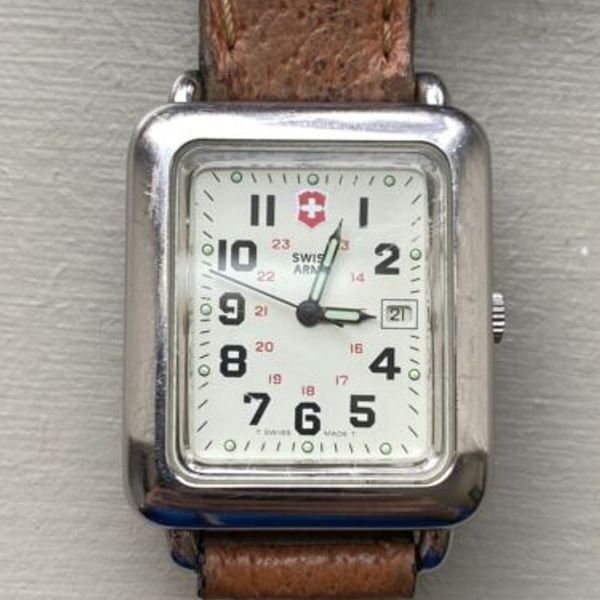 Victorinox Swiss Army Cavalry Rectangular Wrist Watch White Dial New ...