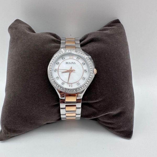 Bulova 98L294 Two-Tone Stainless St. Crystal Accented MOP Dial ...