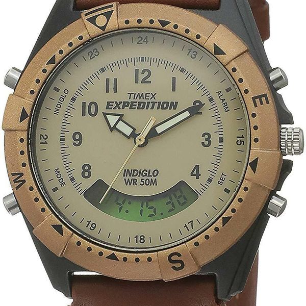 Original Timex Expedition Indiglo Analog-Digital Beige Dial Men's Watch ...