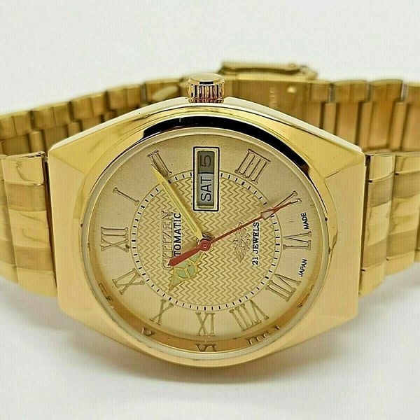 Vintage Citizen Automatic Gold Plated Movement No 8200 Day-Date Mens ...