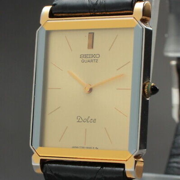 Vintage 1987 [Exc+4] SEIKO Dolce 7730-5020 Men's Watch Quartz Gold Dial | WatchCharts Marketplace