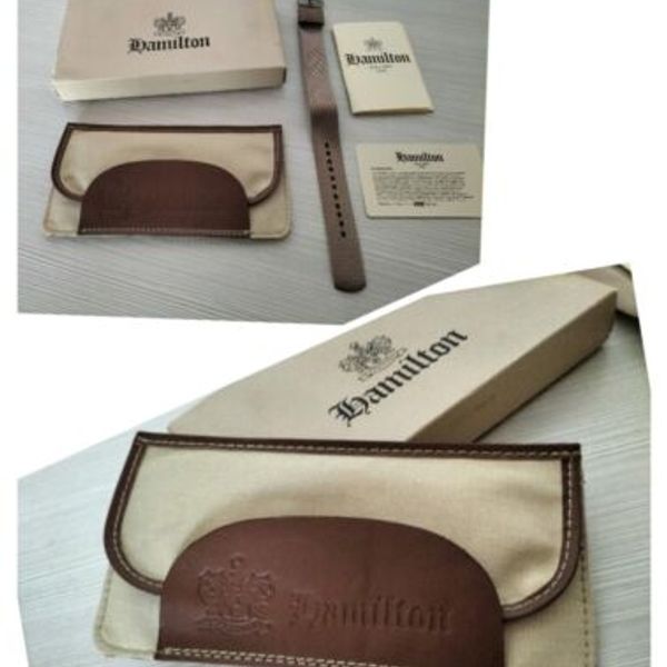 80s HAMILTON VINTAGE WATCH BOX/HOLDER UHRENBOX CHRONOGRAPH GUARANTEE ...