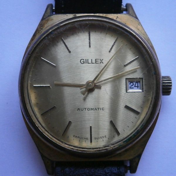 Vintage gents wristwatch GILLEX automatic watch spares or repair ETA ...