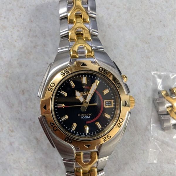 PULSAR by SEIKO Men's Black Dial KINETIC Automatic 5M42-0L30 Watch ...