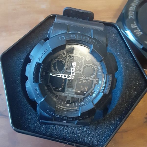 Men's CASIO "G-Shock" (5081) GA-100 Chronograph Black great shape with box | WatchCharts Marketplace