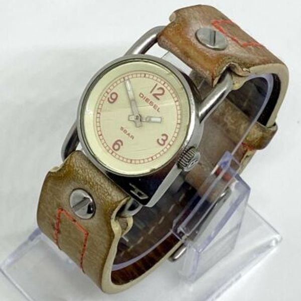 Ladies DIESEL Watch Tan Leather Vintage/Retro Design DZ2114 Quartz New ...