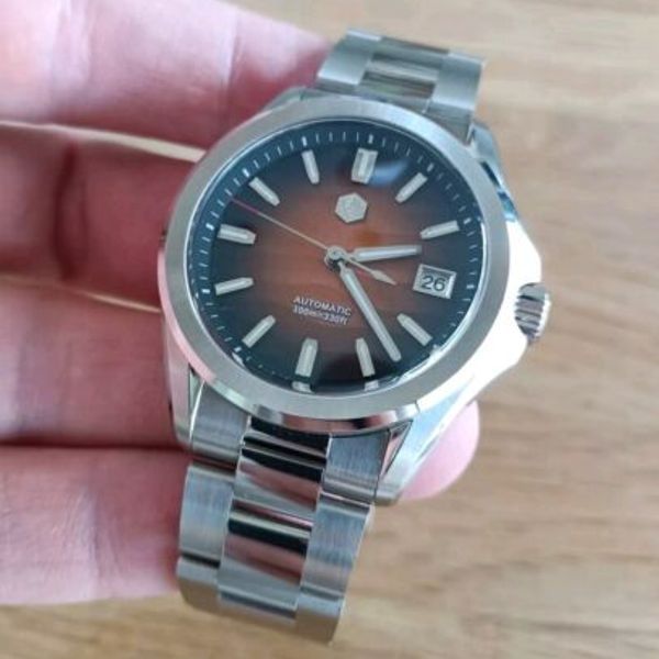 San Martin SN0129 Gran Seiko Evo 9 style watch - brown desert dune dial ...