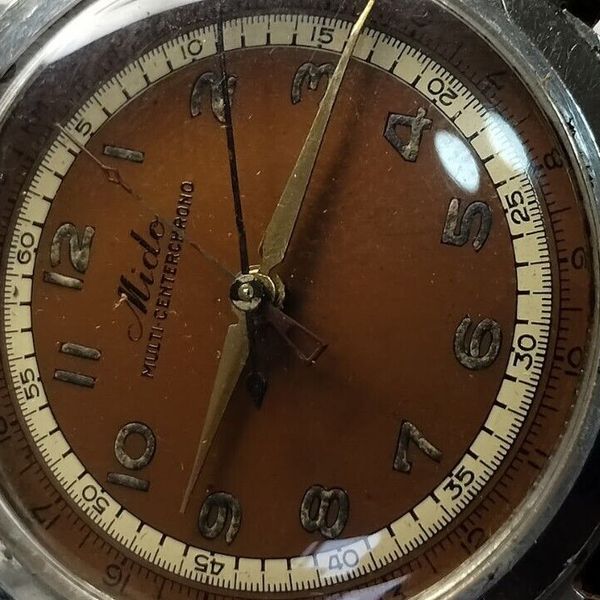 VINTAGE MIDO CHRONOGRAPH MILITARY MODEL CALIBER 1300 MULTI-CENTERCHRONO ...