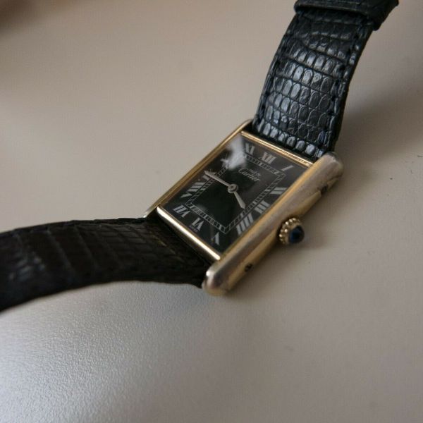 Must de Cartier Tank Black Dial | WatchCharts Marketplace
