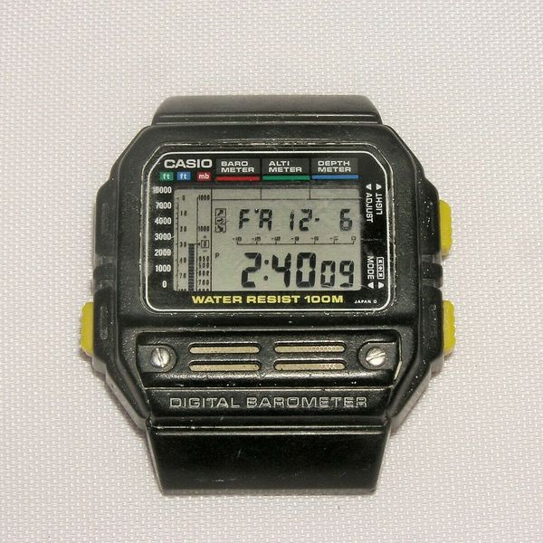 VINTAGE CASIO BM-100W DIGITAL BAROMETER, MOD.510 LCD QUARTZ, JAPAN,FOR ...