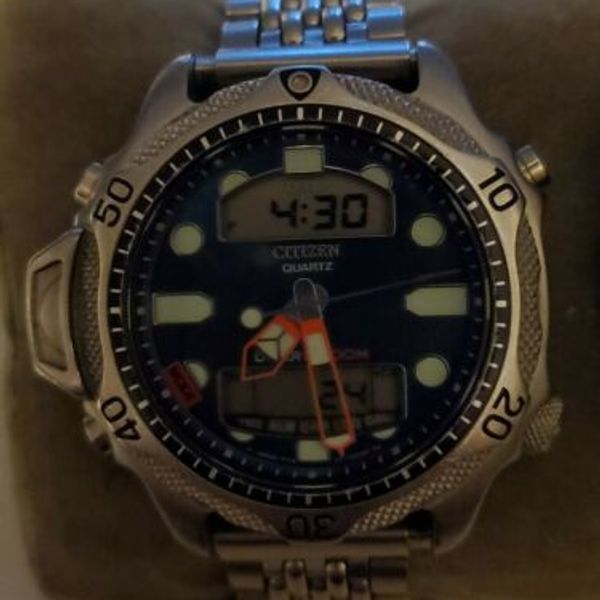 CITIZEN AQUALAND PROMASTER C500-E80338 TA GN-4-S DIGITAL ANALOG WATCH ...