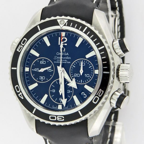 Omega Seamaster Planet Ocean Co-Axial Chronograph 37.5mm SS Watch Box ...