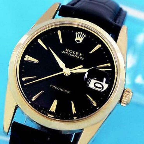RARE ROLEX OYSTERDATE PRECISION GOLD CAPPED/STEEL MANUAL WINDING Ref ...