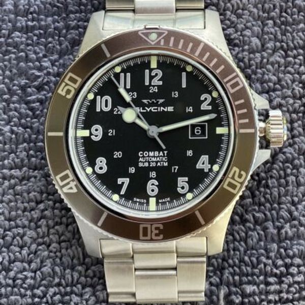 Glycine Men's Combat Sub Automatic 48mm Gray Dial GL0095 | WatchCharts ...