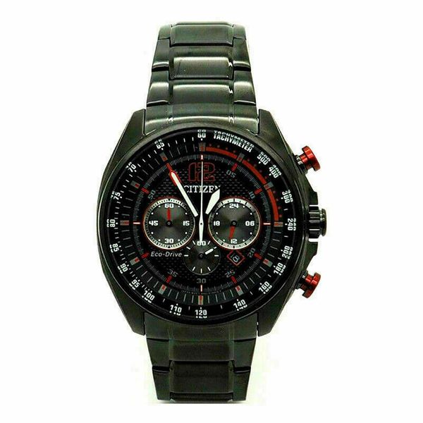 Citizen Eco-DRIVE CA4195-51E Men's Black /Red Stainless Solar ...