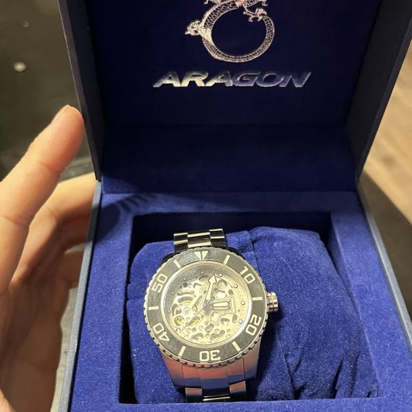 Aragon Menâ s Dive Diverâ s Watch Divemaster Skeletonized 42mm Seiko ...