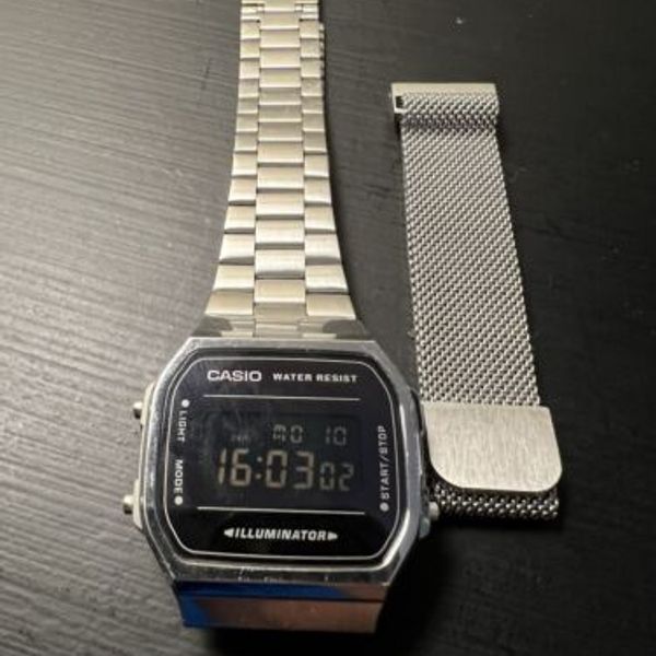 CASIO Retro A168WE With Negative Display And Second Mesh Strap ...