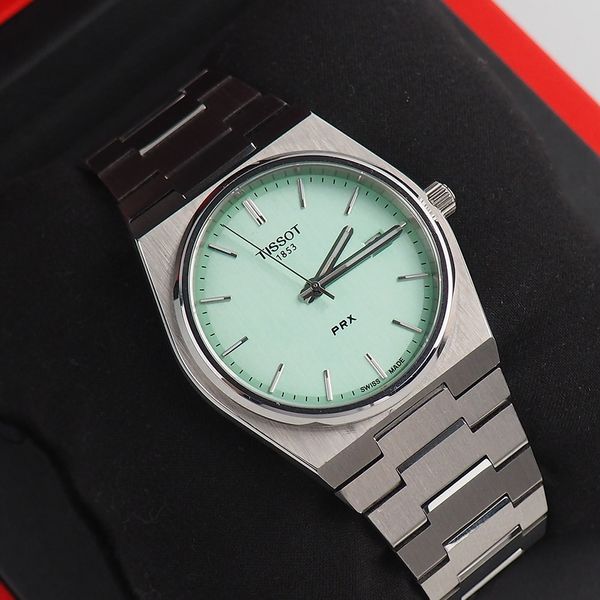 TISSOT PRX Light Green 40mm Dial Stainless Men's Quartz Watch T137.410 ...