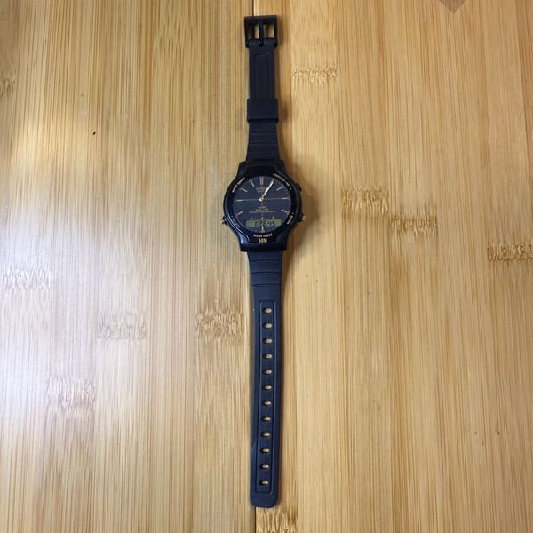 Vintage Casio AW-30 Analog + Digital Black/Gold Sport Watch, 35mm ...