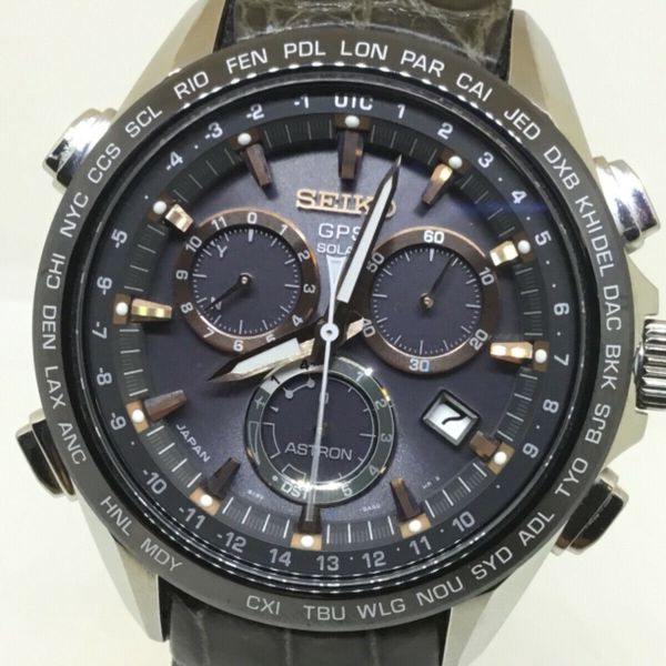 Seiko Astron GPS Solar World Time Titanium Ceramic Mens Watch 8X82-0AB0 ...