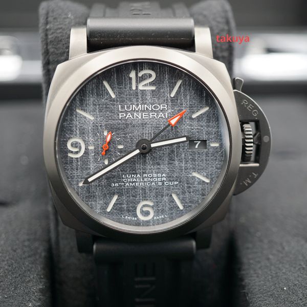 [$7,325 USD] FSOT:PANERAI Pam 1036 LUMINOR LUNA ROSSA GMT TITANIUM DLC ...