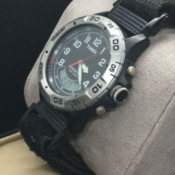 Timex Expedition Diver 930/U7 Indiglo Black Ana/Digi Mens Watch New ...