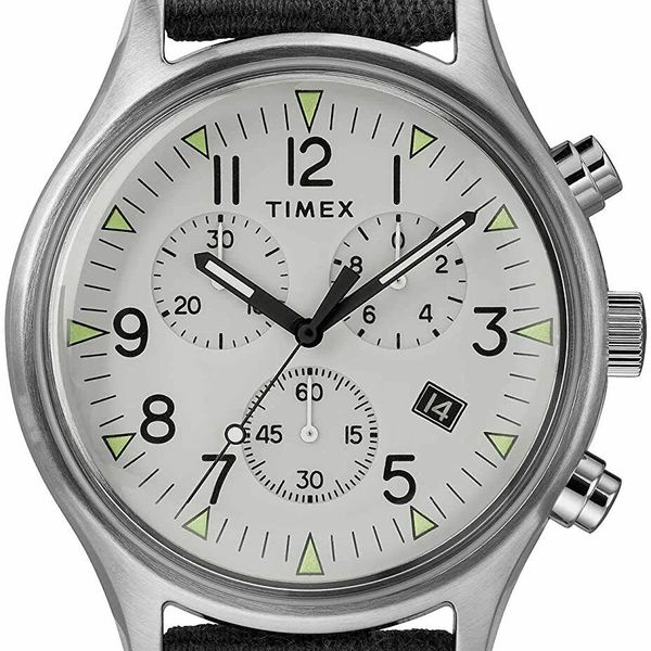 DISPLAY TImex Men's MK1 Green Dial Canvas Leather Strap Watch TW2R68800 ...