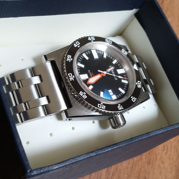 SOLD - Borealis Scorpionfish, black dial/plongeur hands | WatchCharts ...